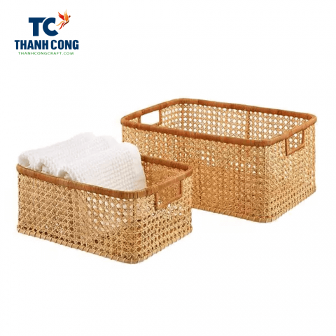 Large Rectangular Rattan Laundry Basket (TCSB-22005)