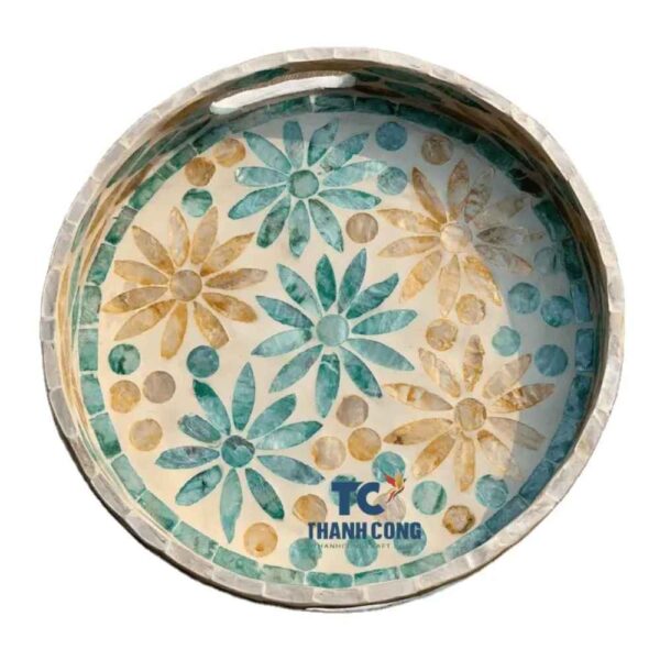 Round Mother Of Pearl Trays (TCMT-23001) | Thanh Cong Handicraft Export ...