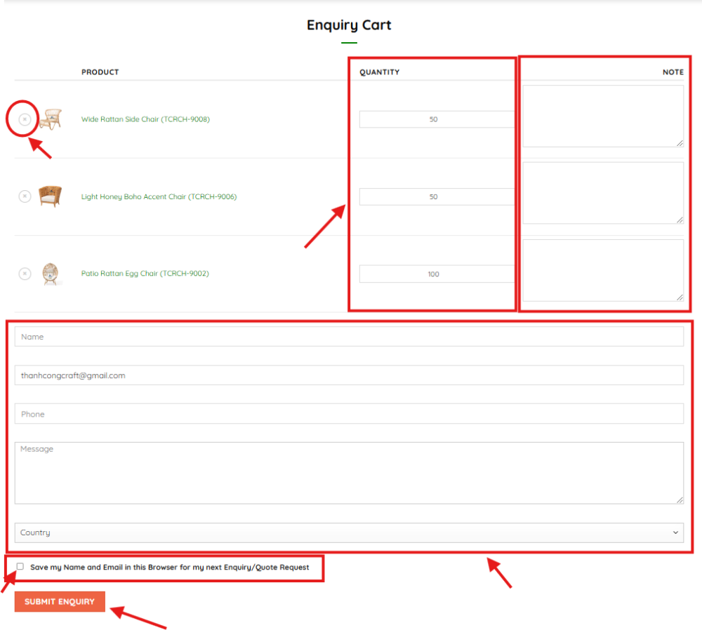 How to inquire - Thanh Cong Handicraft Export Co.,Ltd