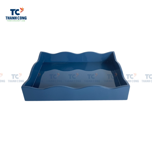 Blue Scalloped Lacquer Tray (TCKIT-23114)
