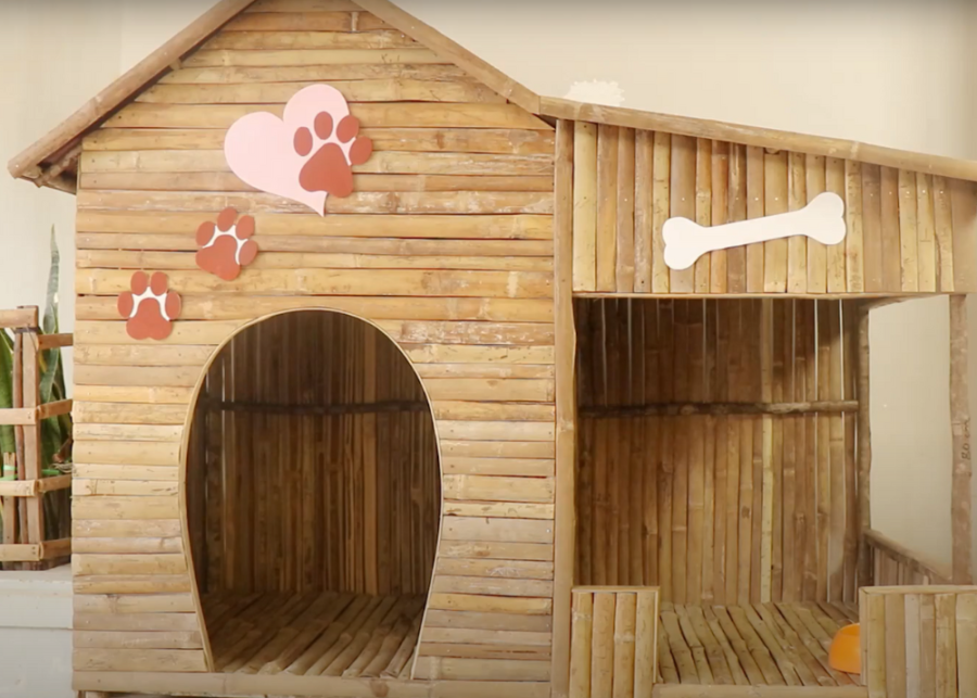 How to make a bamboo dog house?