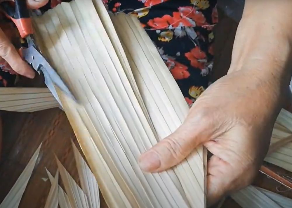 How to make a coconut palm leaf hat?