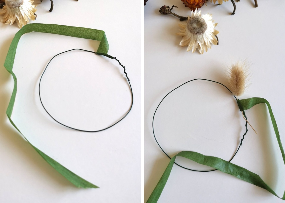 How to make a dried flower hoop wreath?
